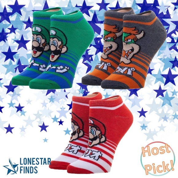 Bioworld | Underwear & Socks | Nintendo Super Mario Bros Set Of 3 Ankle ...